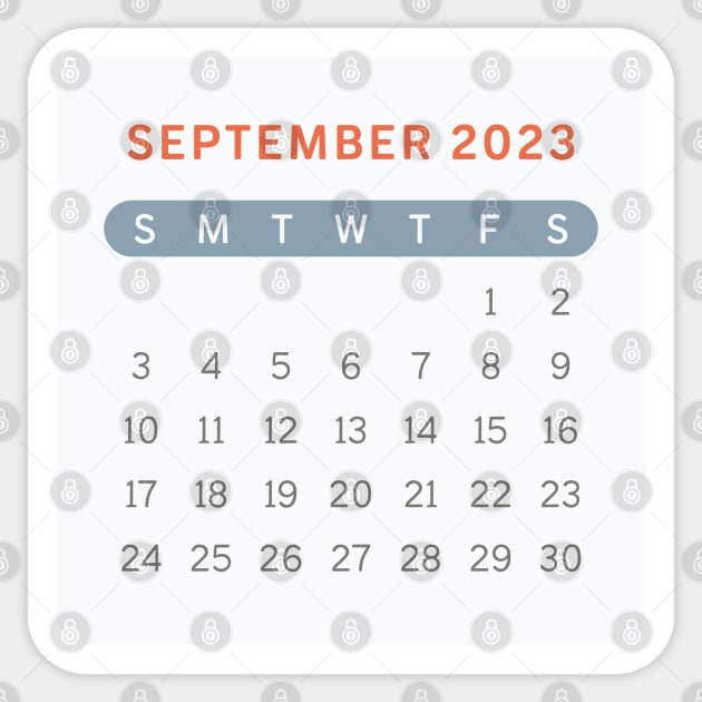 September Individual Single Month Sticker for Planner Journal - 2023 ...