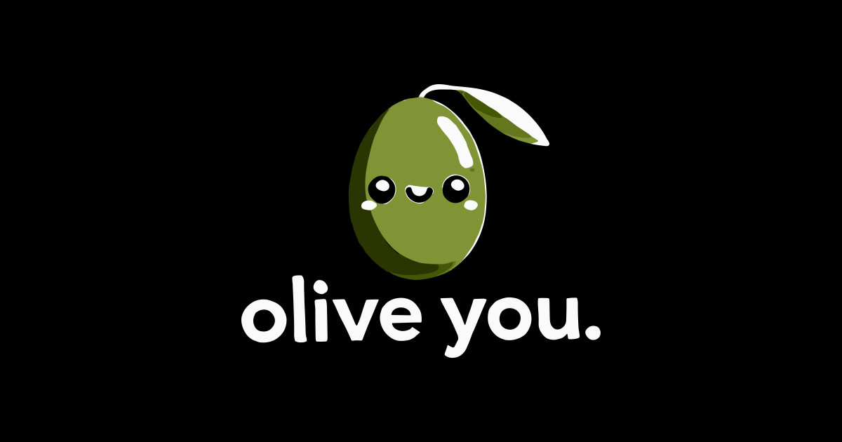 Cute Smiling Olive Cartoon Character - Olive - Sticker | TeePublic