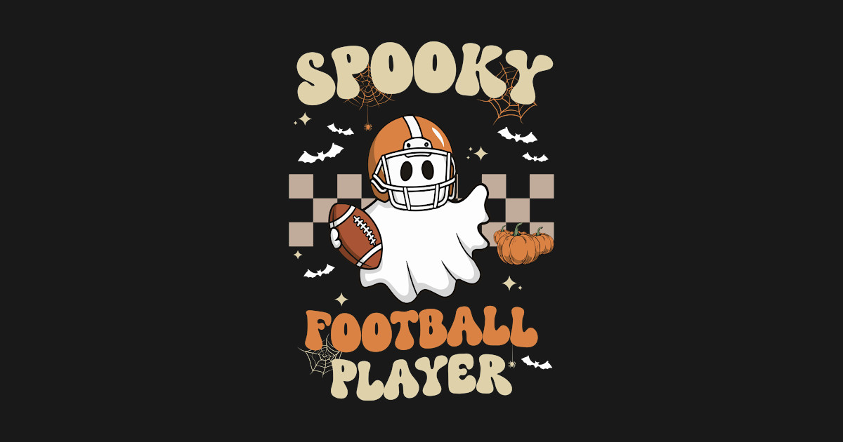 Cute Spooky Ghost Football Player Halloween - Football Player - T-Shirt ...
