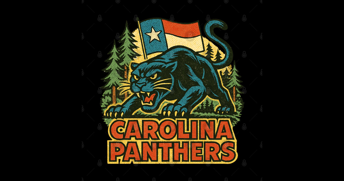 Panthers Retro Comic Style Logo - Carolina Panthers - Sticker | TeePublic