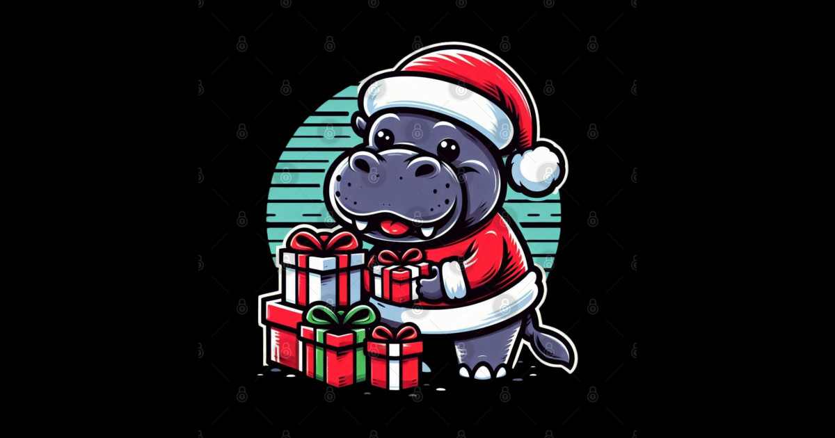Jolly Hippo Santa Holiday - Santa Hippo Fun For Christmas Fans ...