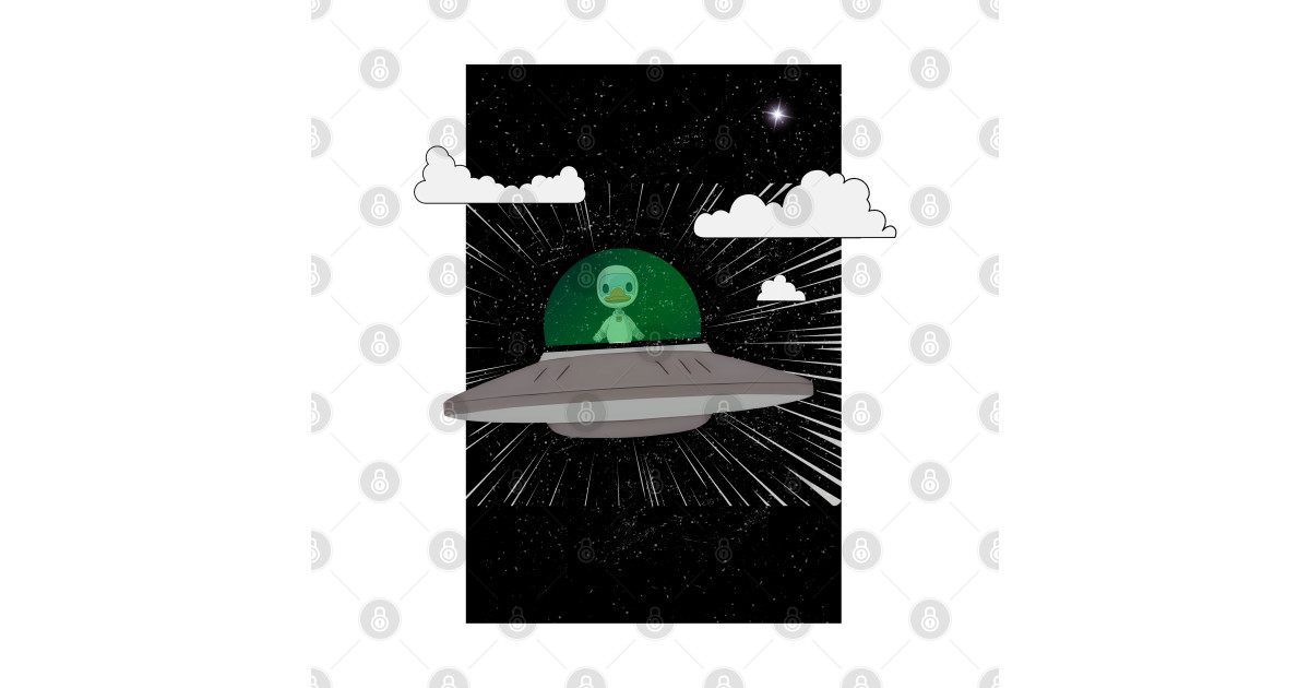 Goose Alien in UFO - Funny Space Adventure Design - Scifi - T-Shirt ...