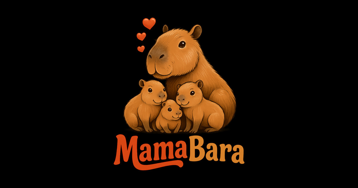 Mama Mamabara Funny Capybara Capy Lover Mothers Day For Mom - Mamabara ...