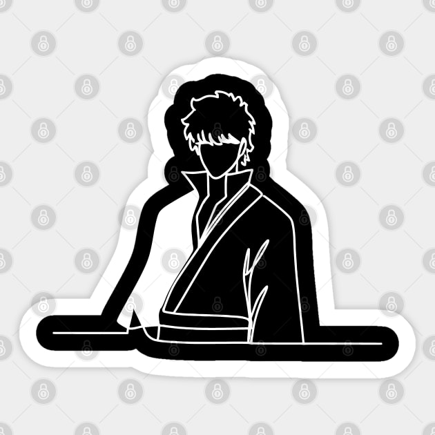 Gintoki Sakata Line Art - Gintama - Sticker | TeePublic