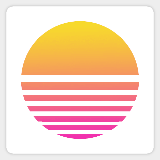 Vintage Sun Set 80's - Retro Sun - Sticker | TeePublic