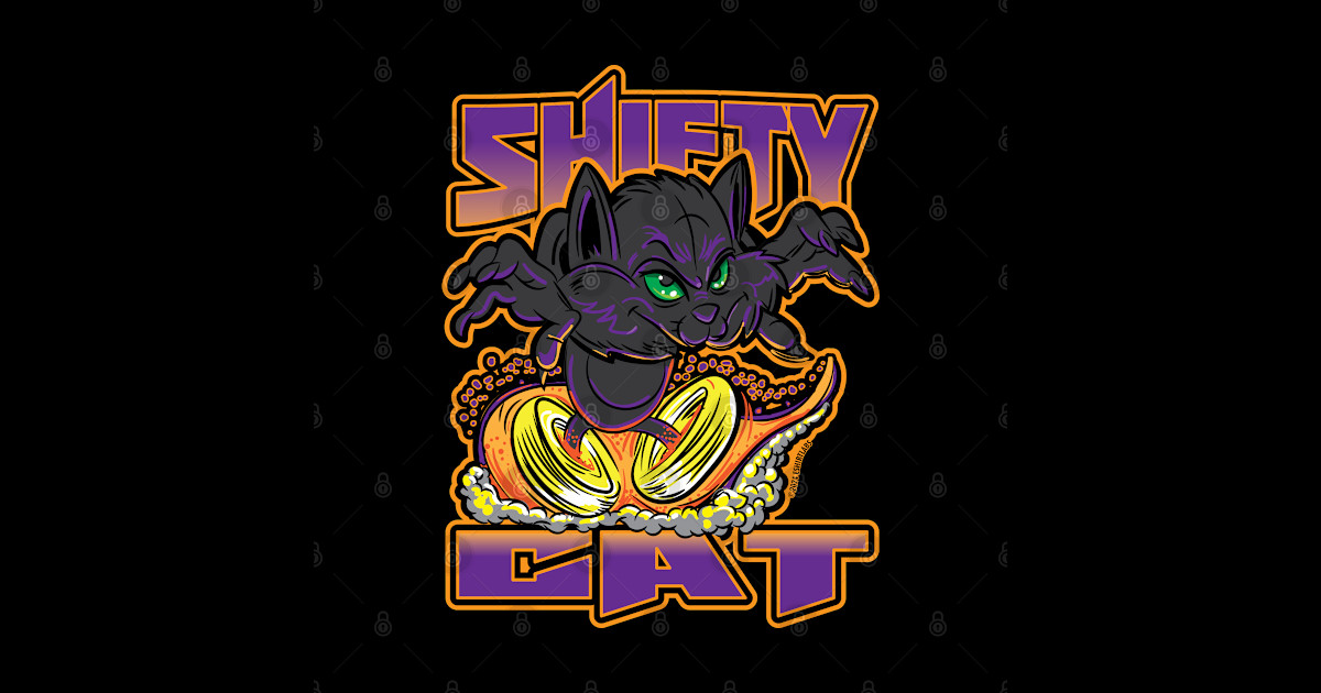 Shifty Black Cat Racing - Shifty Black Cat Racing - Sticker | TeePublic