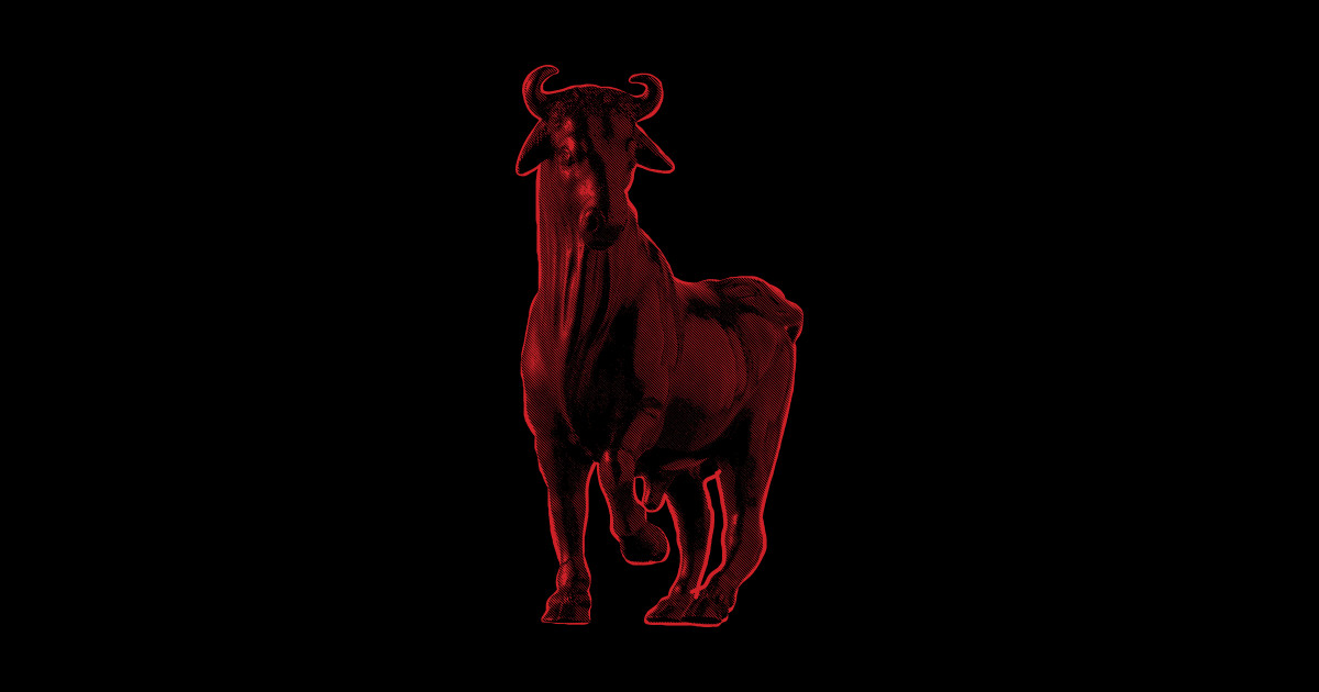 Red Standing Bull Diagonal Lines Facing Forward - Red Bull - Pin ...