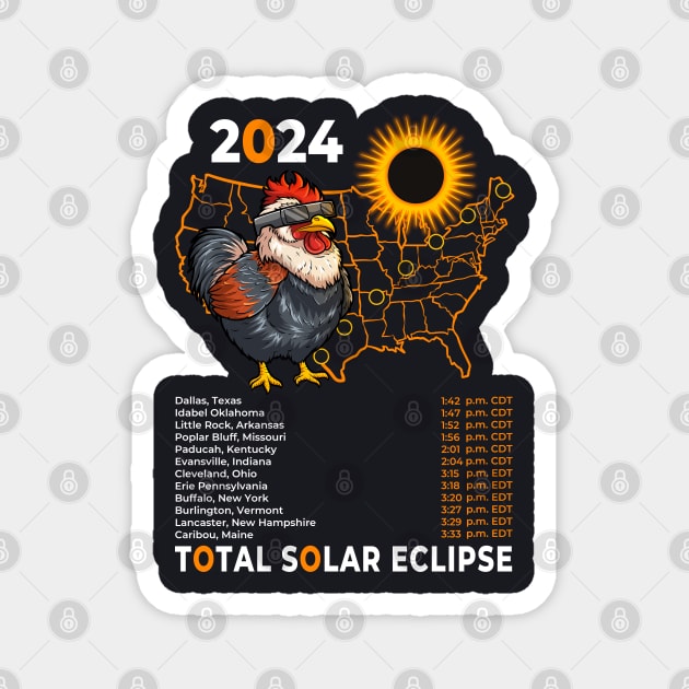 Solar Eclipse April 04 2024 Chicken - Total Solar Eclipse - Magnet | TeePublic