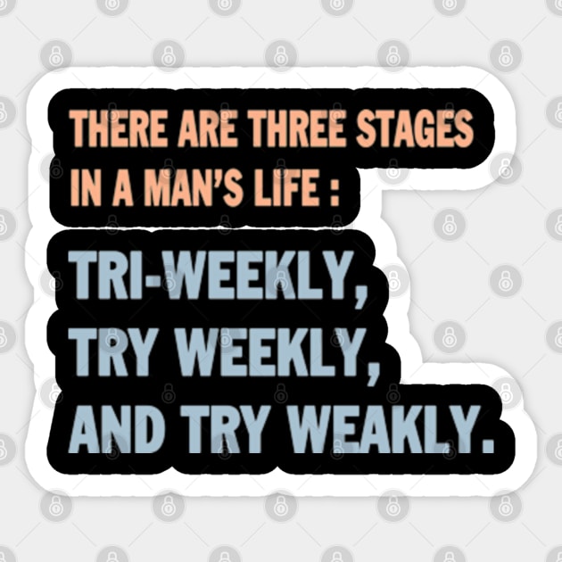 Three Stages In Man's Life - Offensive Adult Humor - Sticker | TeePublic