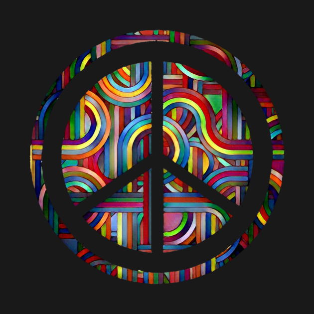 Colorful Abstract Peace Symbol - Peace Symbol - T-Shirt | TeePublic