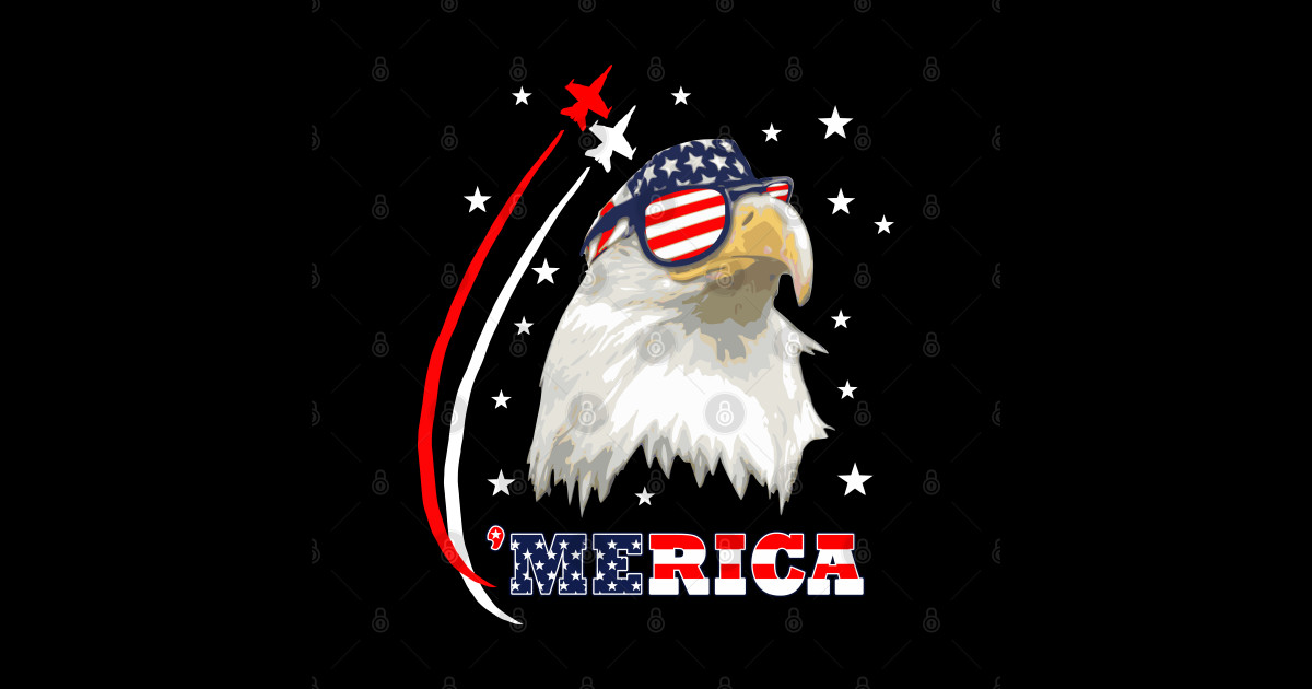 American Bald Eagle Merica Patriot - Merica - Sticker | TeePublic