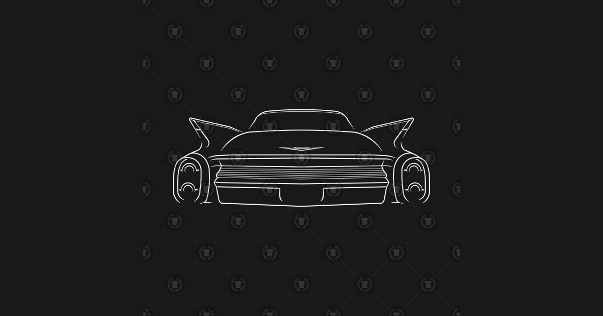 1960 Cadillac - rear stencil, white - Coupe Deville - T-Shirt | TeePublic