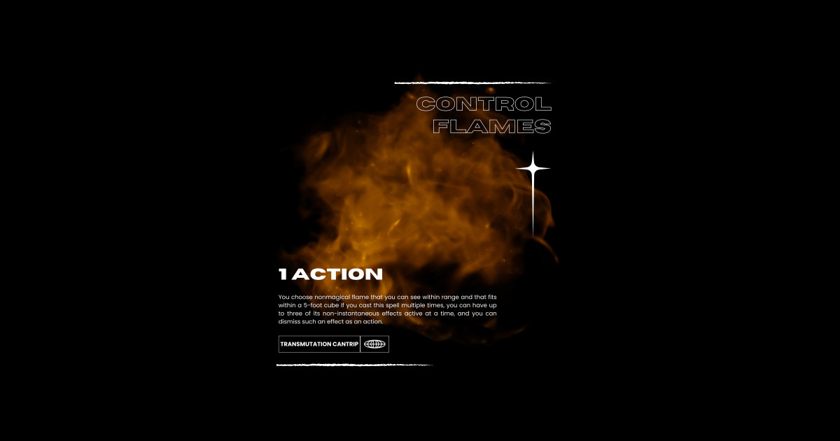 Control Flames Modern Dnd Dungeons and Dragons 5e - Dnd Gift - Posters ...