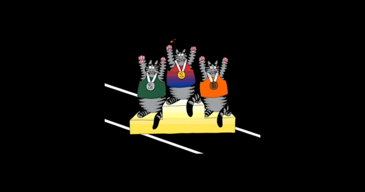 B kliban cat - Athlete cat - Cat - Sticker | TeePublic