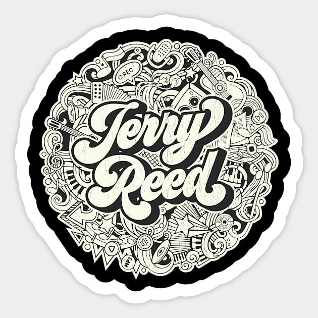 Jerry Reed Circle - Jerry Reed - Sticker | TeePublic