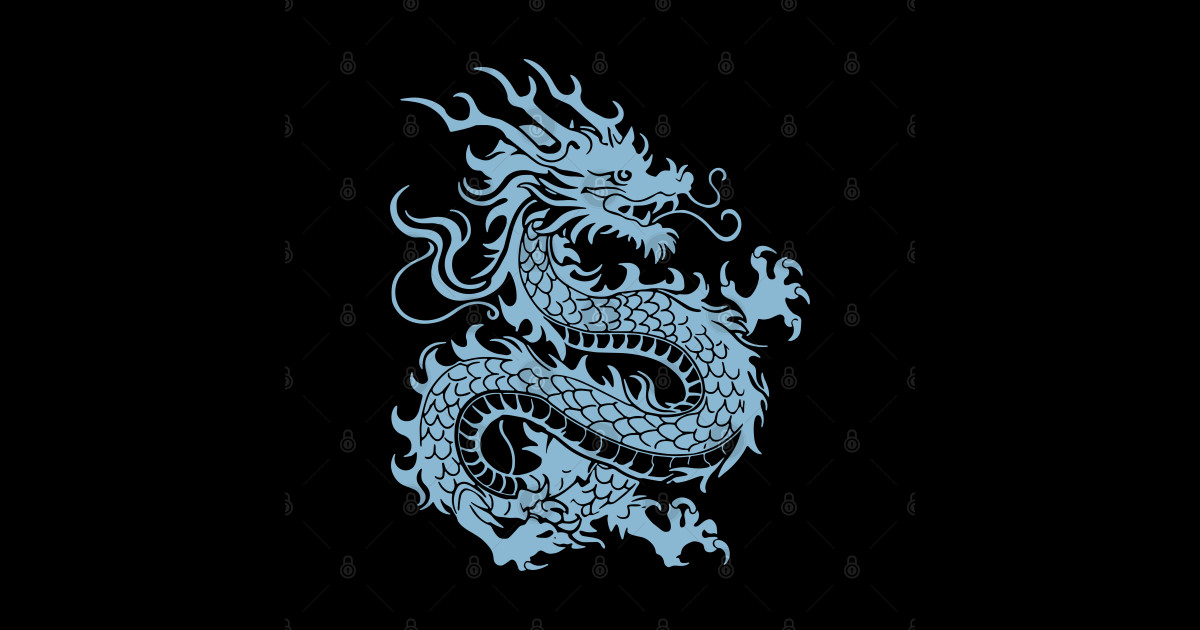 Powder Blue Dragon - Dragon - Sticker | TeePublic