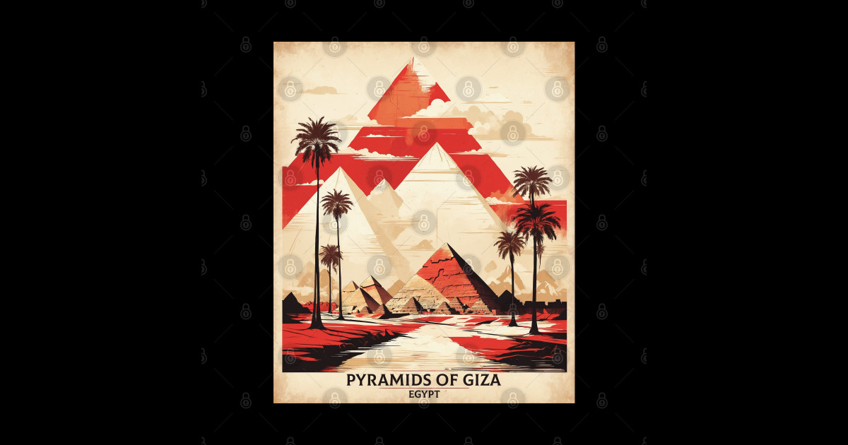 Pyramids of Giza Egypt Vintage Poster Tourism - Egypt - Magnet | TeePublic
