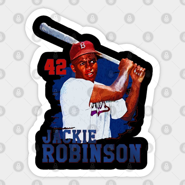 Jackie robinson || 42 - Jackie Robinson - Sticker | TeePublic
