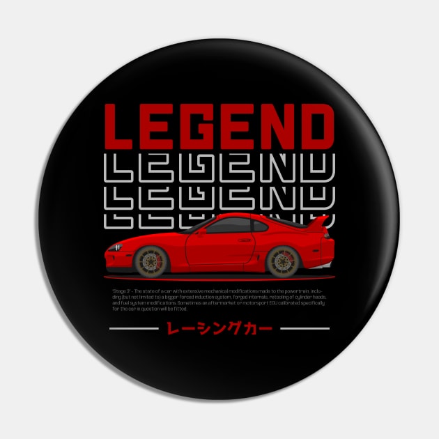 Legend Red Supra mk4 JDM - Red Supra - Pin | TeePublic