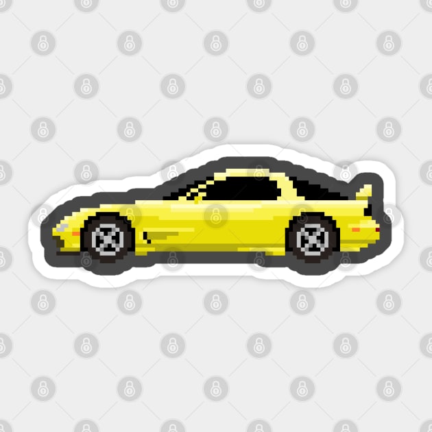 Mazda RX7 FD Pixelart - Pixelart Car - Sticker | TeePublic