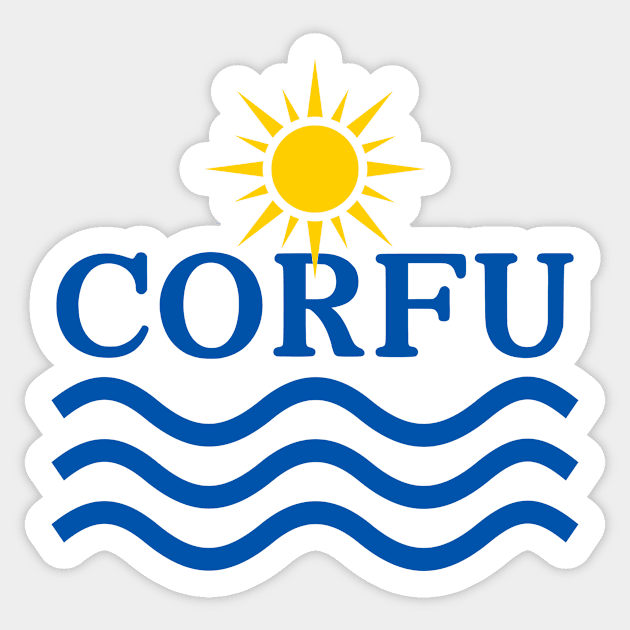 CORFU, Sun Waves - Corfu - Sticker | TeePublic