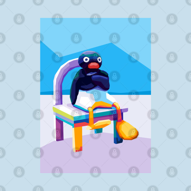 Angry Pingu Meme Pop Art - Meme - T-Shirt | TeePublic