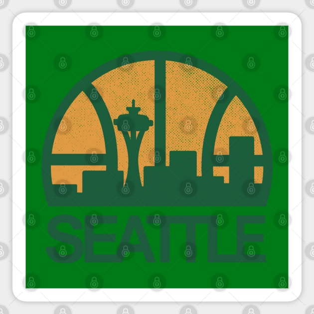 Iconic Seattle Supersonics Skyline - Seattle - Sticker | TeePublic