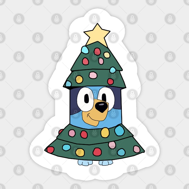 Bluey Tree Costume - Bluey Christmas - Sticker | TeePublic