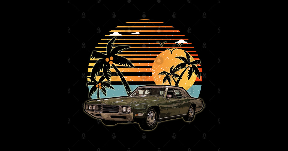 Ford Thunderbird 1971 car sunset - Ford Thunderbird 1971 - Sticker ...