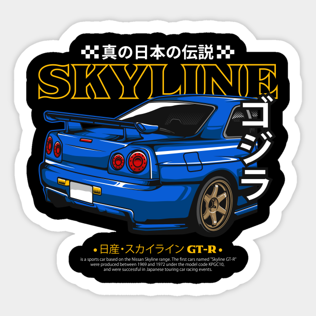 Skyline R34 - Skyline R34 - Sticker | TeePublic