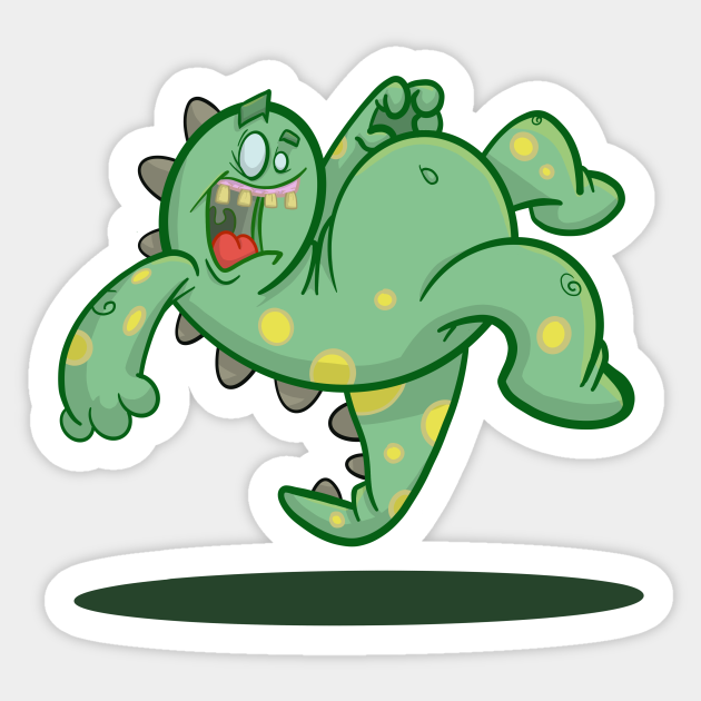 Falling dinosaur - Cute Dinosaur - Sticker | TeePublic
