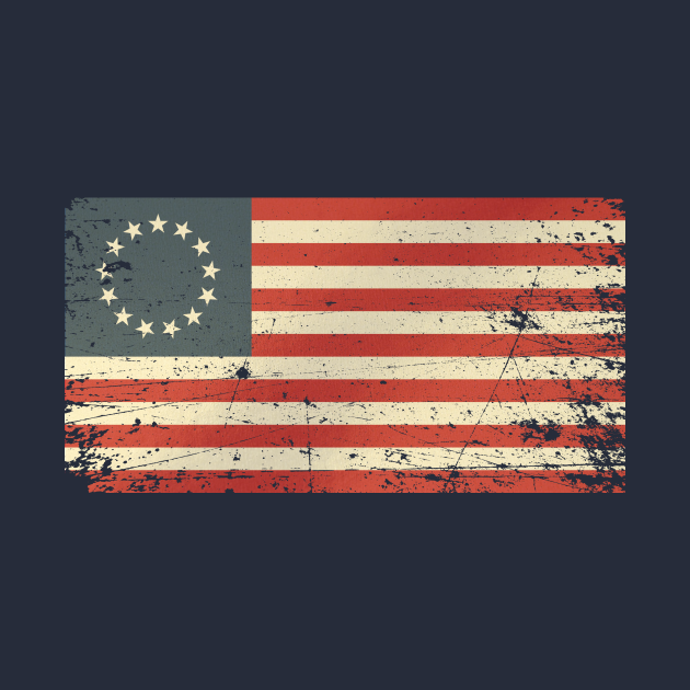Betsy Ross Flag Distressed - Usa - Long Sleeve T-Shirt | TeePublic
