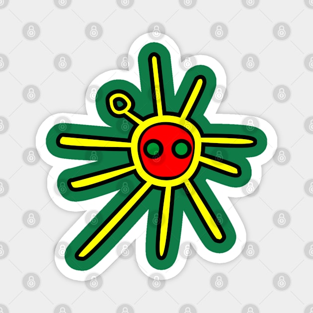 Puerto Rico Taino Sun Afro Boricua Colors - Puerto Rico - Magnet ...