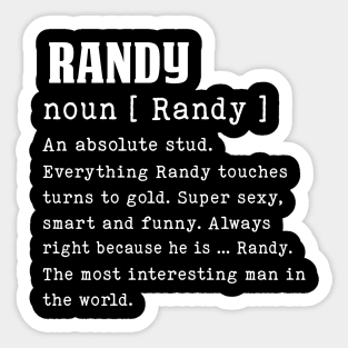 Funny Name Definition Randy For Stickers for Sale | TeePublic