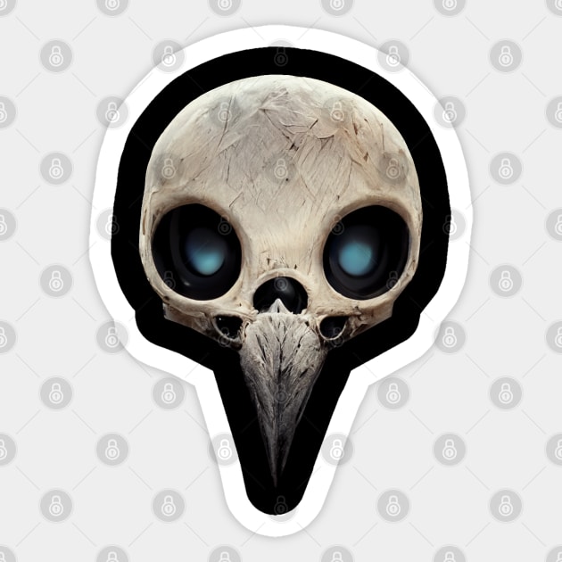 Spooky Glowing Raven Skull - Enchanted Skull - Sticker | TeePublic