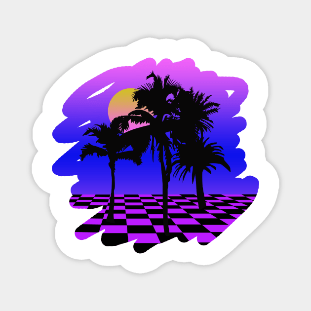 Eighties VHS Palm Trees - Dream Of Paradise - Magnet | TeePublic