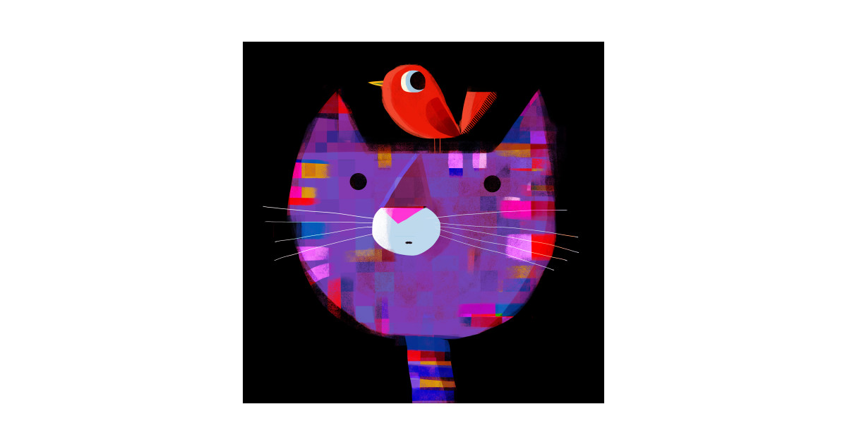 Cat With Pesky Bird - Gareth - T-Shirt | TeePublic