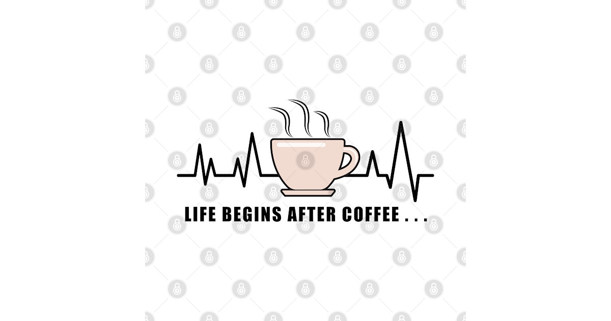 Heartbeat Pulse - Coffee - Fun - T-Shirt | TeePublic