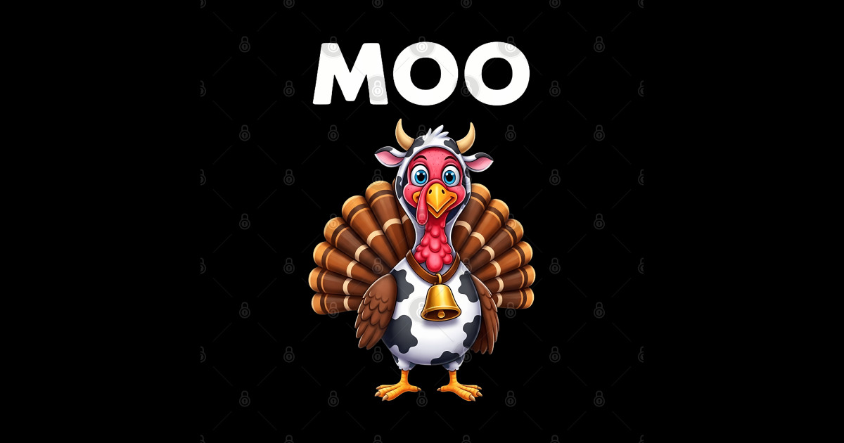 Moo Turkey Funny Cow Costume Thanksgiving - Turkey - Posters and Art ...