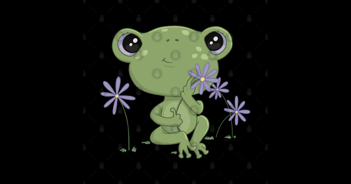 Cute Green Frog - Cute Frog - Sticker | TeePublic