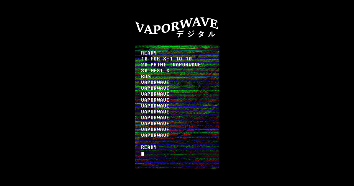 Vaporwave BASIC Code - Vaporwave - Sticker | TeePublic
