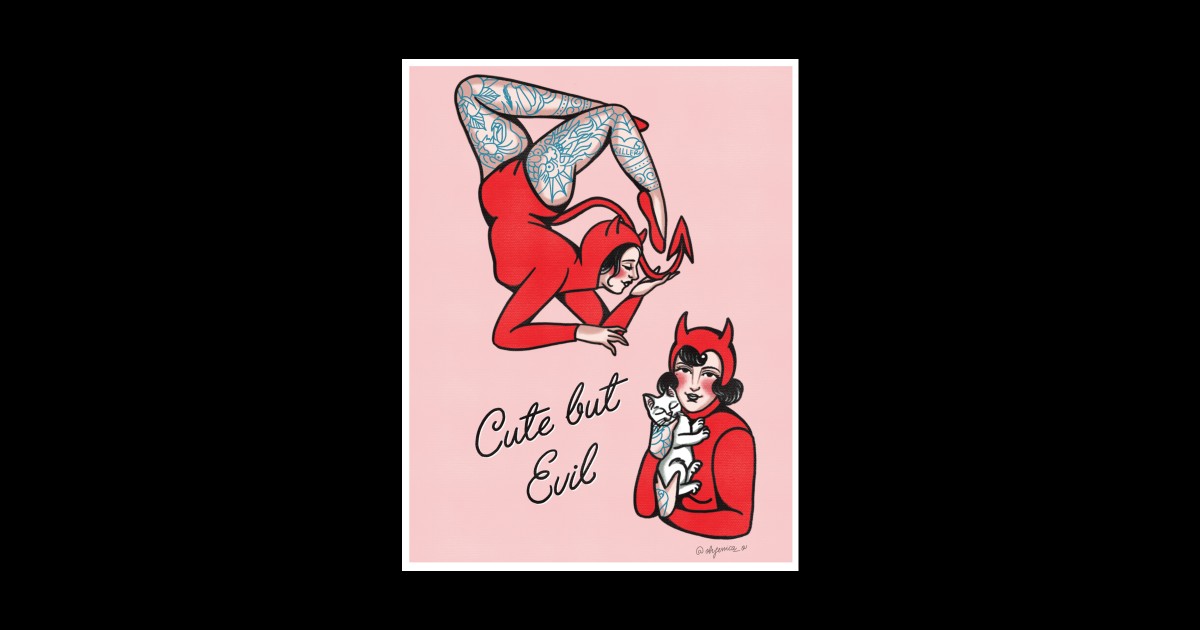 Cute But Evil - Devil - Sticker | TeePublic