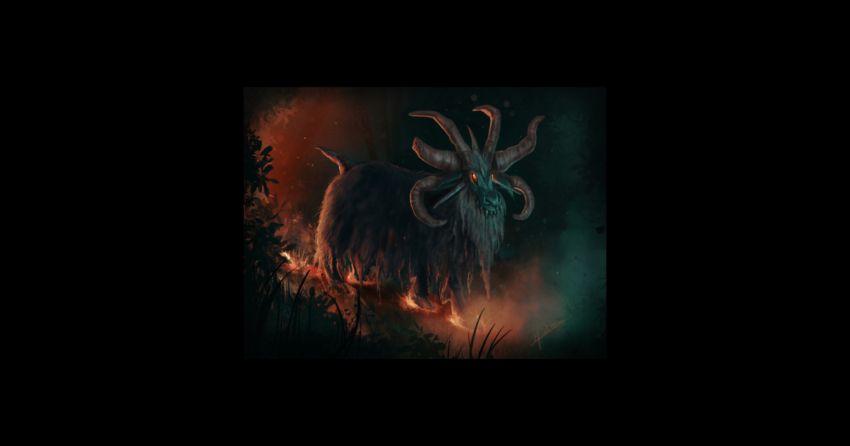 Demonic goat - Demonic - Sticker | TeePublic