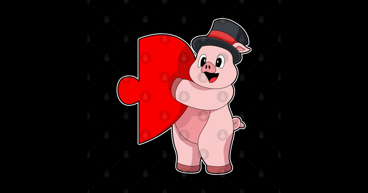 Pig Groom Heart Wedding - Bachelor Party - Sticker | TeePublic