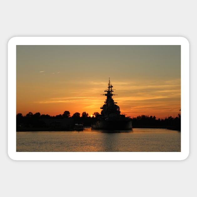 Battleship At Sunset - Battleship - Sticker | TeePublic