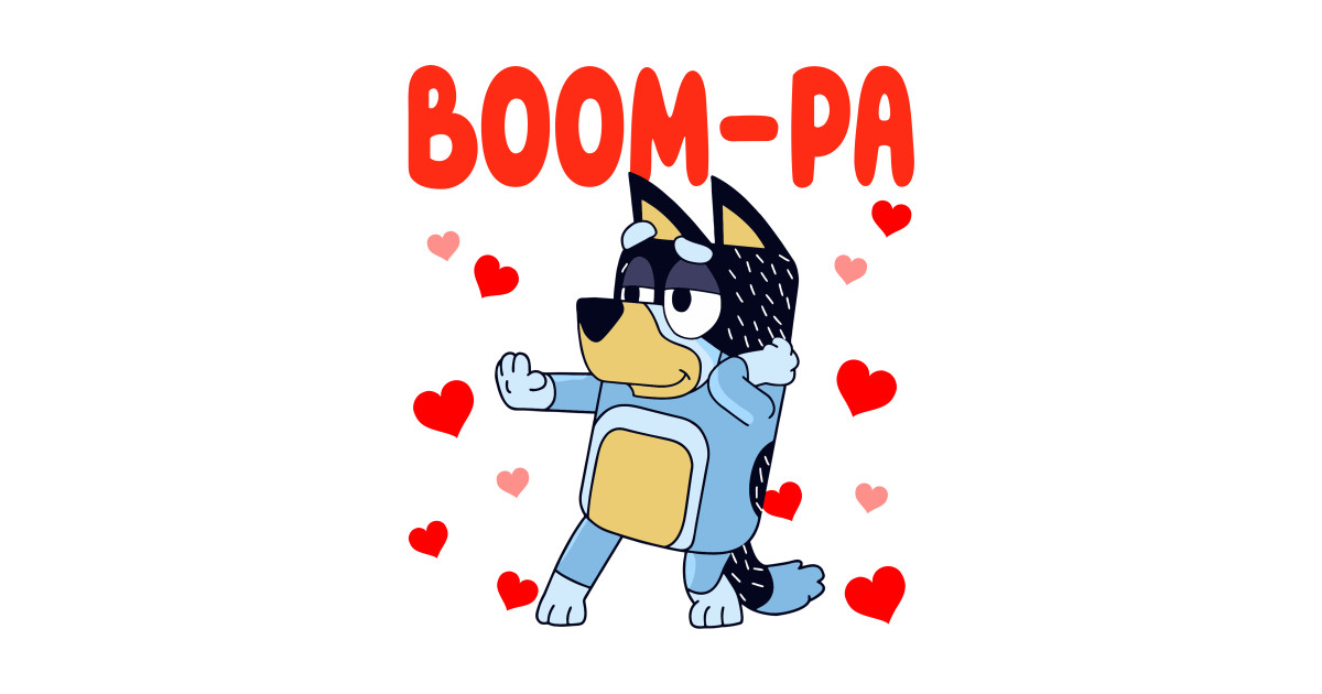 Vintage Heart Boom-pa Boompa Bluey Cartoon - Grandfather - T-Shirt ...