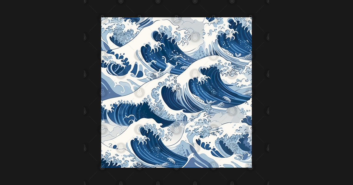 Hokusai Waves - Anime Patterns - Japanese Pattern - T-Shirt | TeePublic