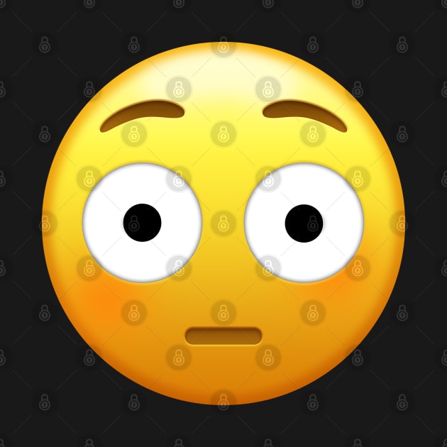 Flushed Face Emoji | Pop Art - Emoji - T-Shirt | TeePublic