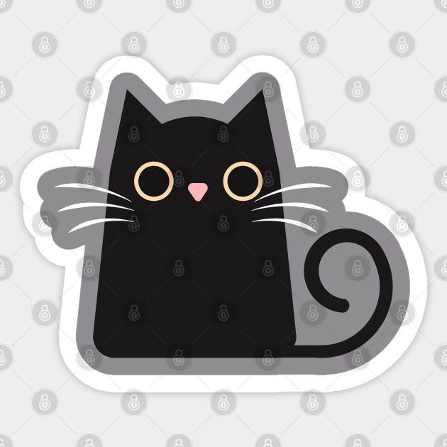 Black cat cartoon - Cat - Sticker | TeePublic