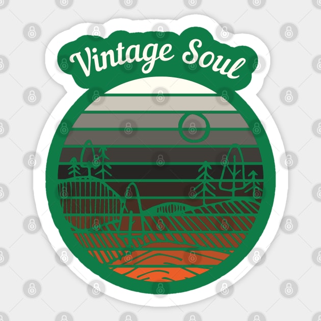 Vintage Soul-mountain sketch - Vintage Soul - Sticker | TeePublic